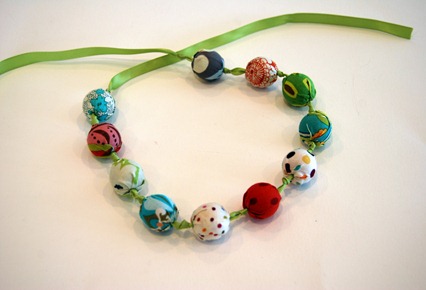 Fabric Covered Bead Necklace - Crap I've Made